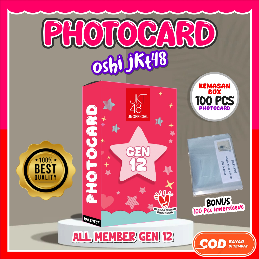 Jual 100 Photocard GEN 12 JKT48 GRATIS 100 Innersleeve | OSHI JKT48 | Shopee Indonesia