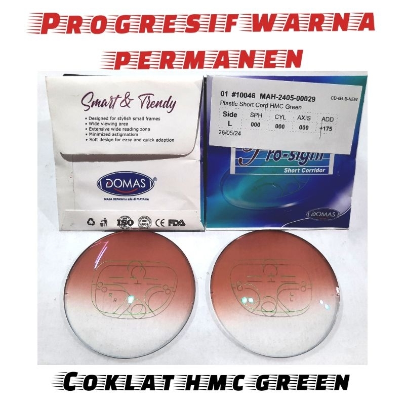 Jual PROGRESIF WARNA PERMANEN GRADASI DAN FULL COLOR HMC GREEN BY DOMAS ...