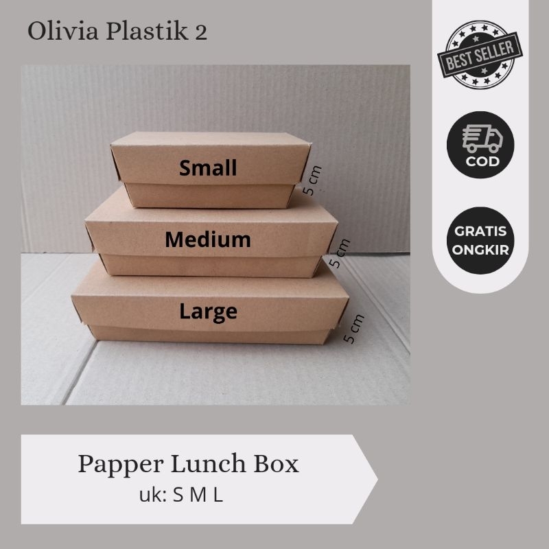 Jual Lunch Box Paper Kraft Cokelat Full Laminasi Uk. S/M/L | Shopee Indonesia