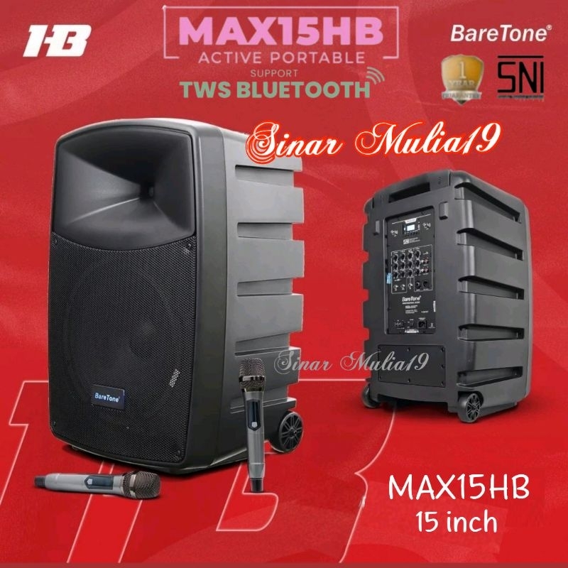 Jual SPEAKER AKTIF PORTABLE 15 INCH BARETONE MAX15HB ORIGINAL RMS 600 ...