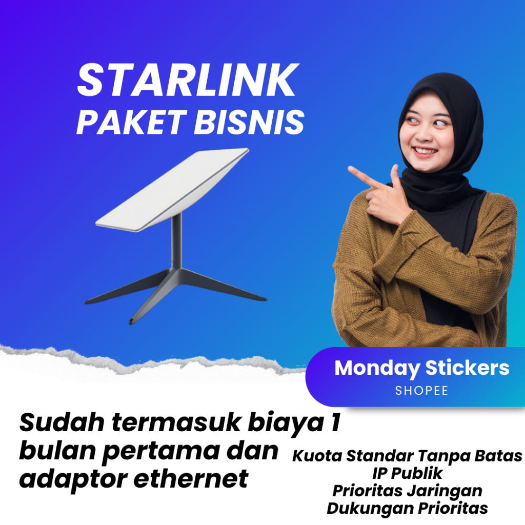 Jual STARLINK Paket Bisnis Sudah Termasuk Adaptor Ethernet Dan Biaya 1 ...