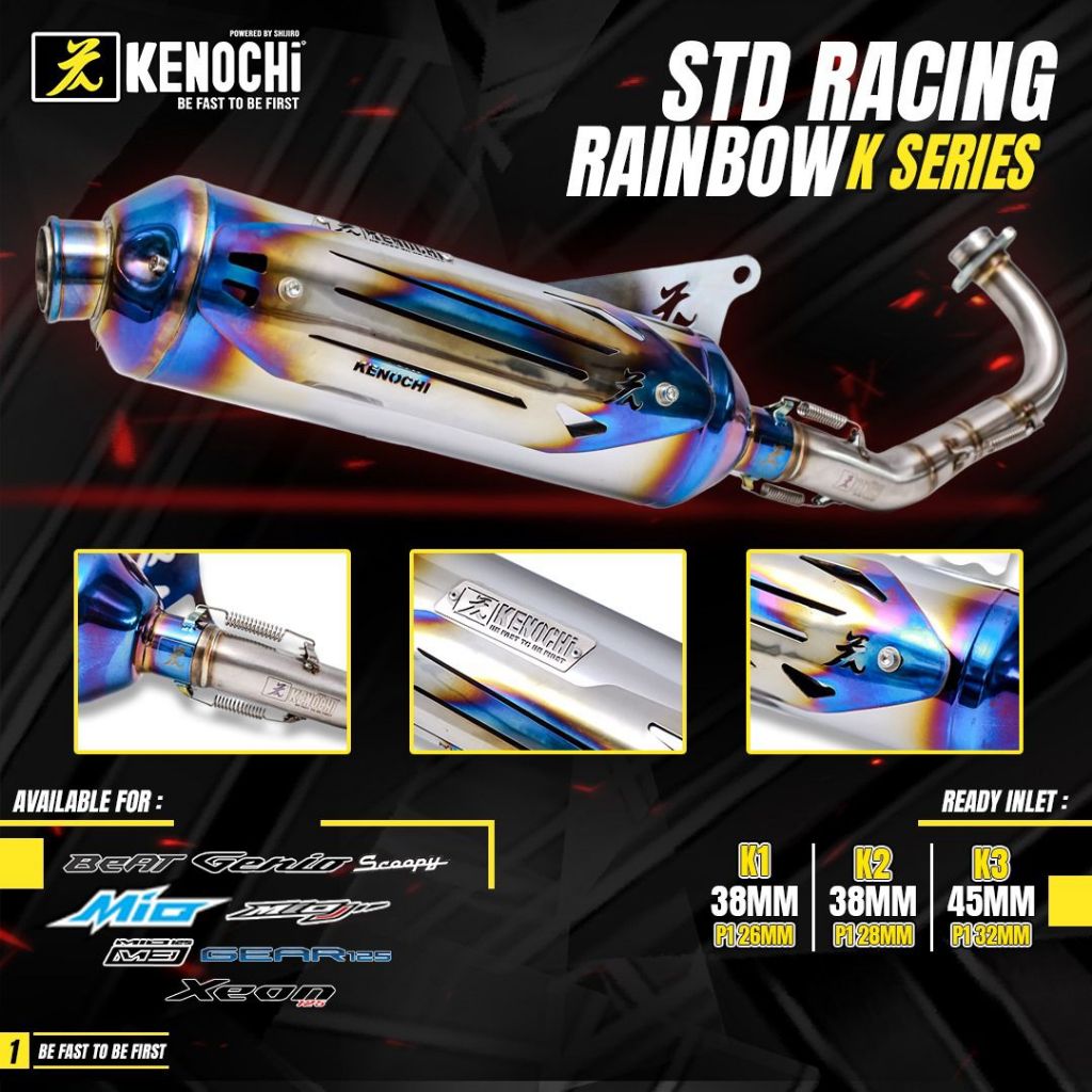 Jual KNALPOT STANDAR RACING KENOCHI TIPE K SERIES K1 K2 K3 RAINBOW ALL ...