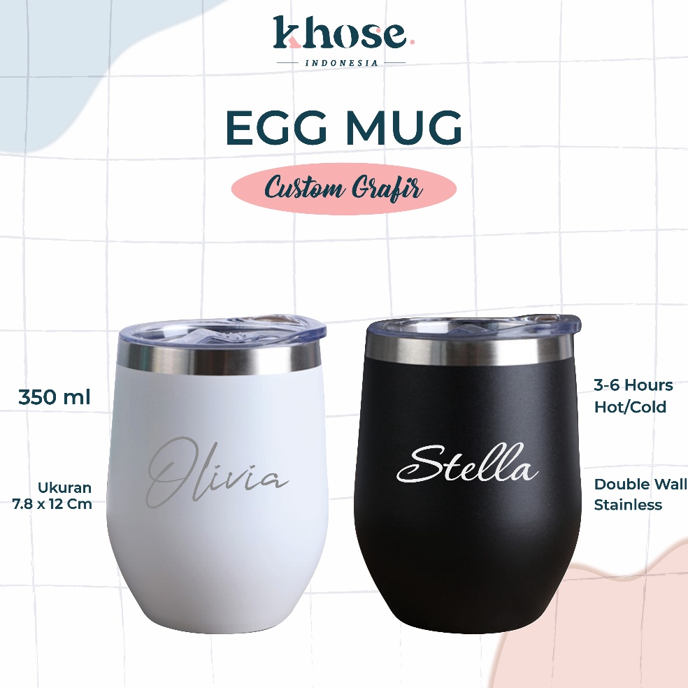 Jual Bagus Banget KHOSE Coffee Egg Mug Stainless Gelas Kopi Custom ...