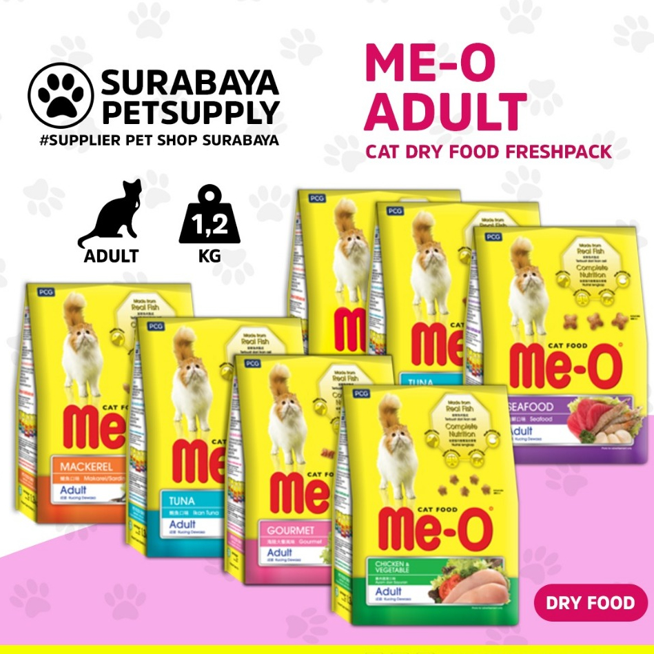 Jual Meo Adult Cat Dry Food All Variant 1,2 Kg - Makanan Kucing merk Me ...