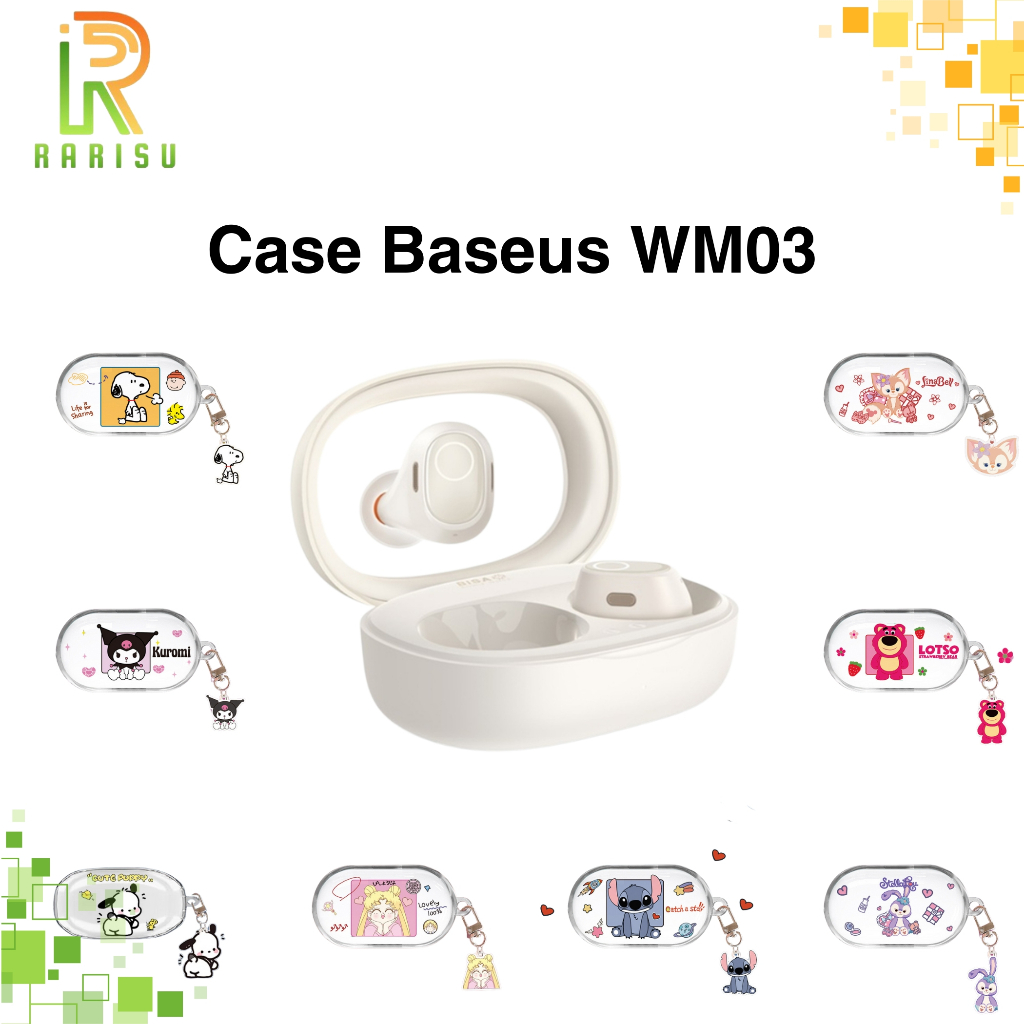 Jual Case Baseus WM03 3D Transparent Kartun Lucu Casing Earphone TWS ...