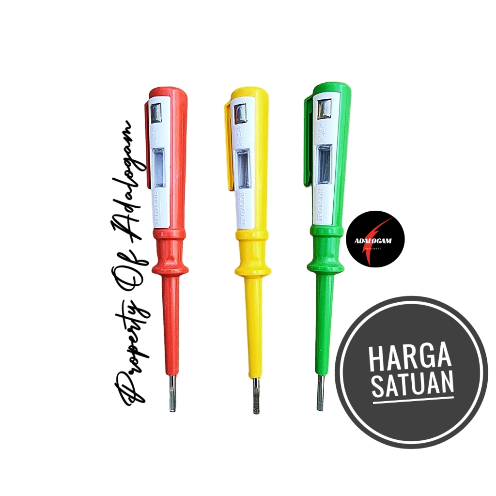 Jual MERAH Obeng Tespen Testpen Test Tes Pen - AC Tester Screwdriver ...