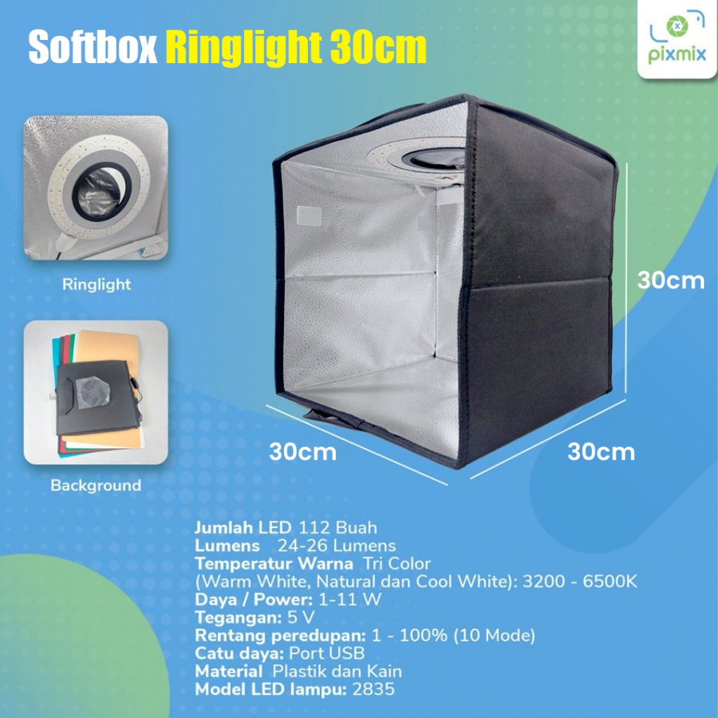 Jual Mini Studio Box Portable Light / Softbox 30cm 112 LED FotoBox ...