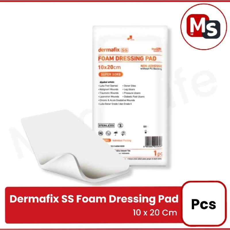 Jual Dermafix SS Foam Dressing Pad 10 x 20 Cm Without PU Backing OneMed ...