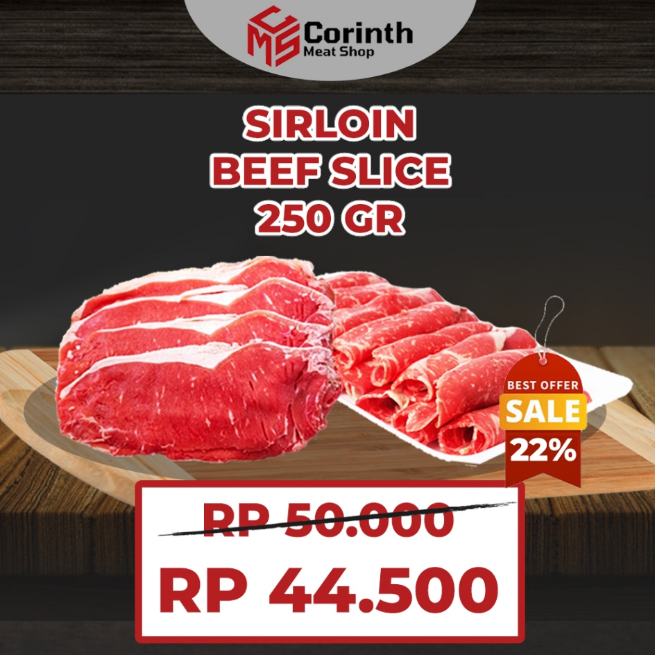 Jual SIRLOIN BEEF SLICE PROMO // DAGING IRIS TIPIS YAKINIKU STRIPLOIN ...