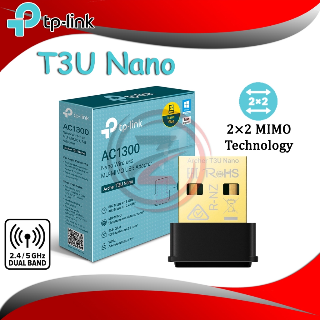 Jual Archer T3U Nano AC1300 Nano Wireless MU-MIMO USB Adapter Dual Band ...