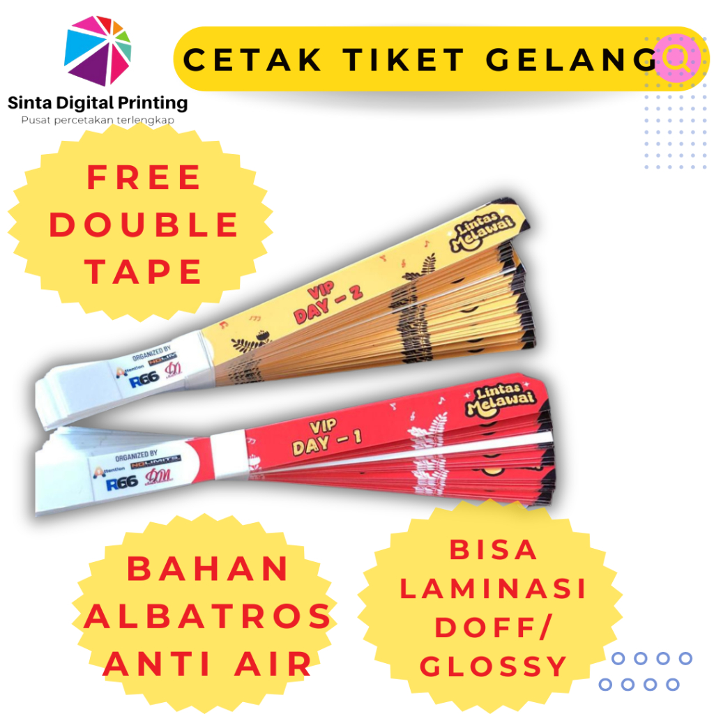 Jual Tiket Gelang Event / Konser / Wahana Albatros Custom Desain dan ...