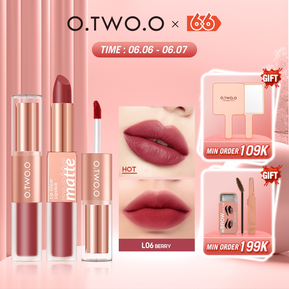 Jual 【BELI 2 BAYAR 99K】O.TWO.O Lipstick Intense Color Dual-Stick 2 In 1 ...