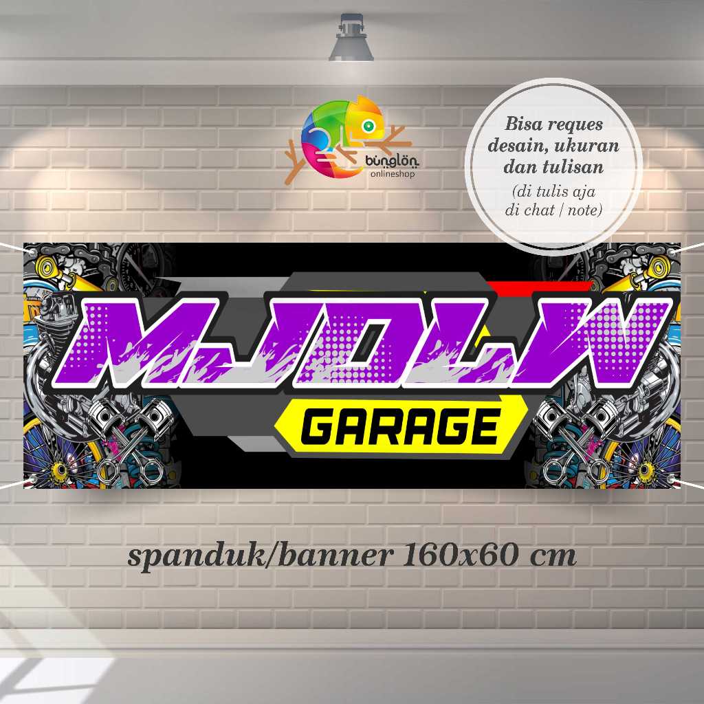 Jual Spanduk Banner Bengkel Motor Mobil Garage Free Custom Desain ...