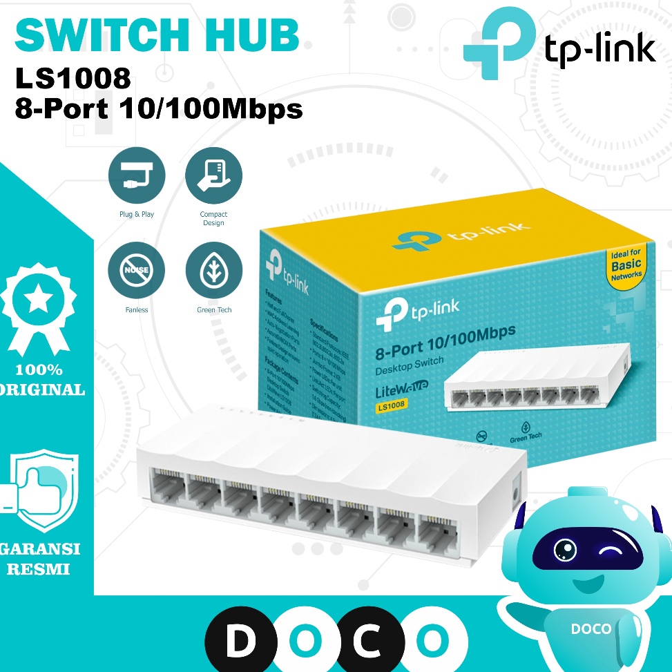 Jual KODE O54W TPLINK Switch Hub LS18 LS 18 8Port 11Mbps Unmanaged ...