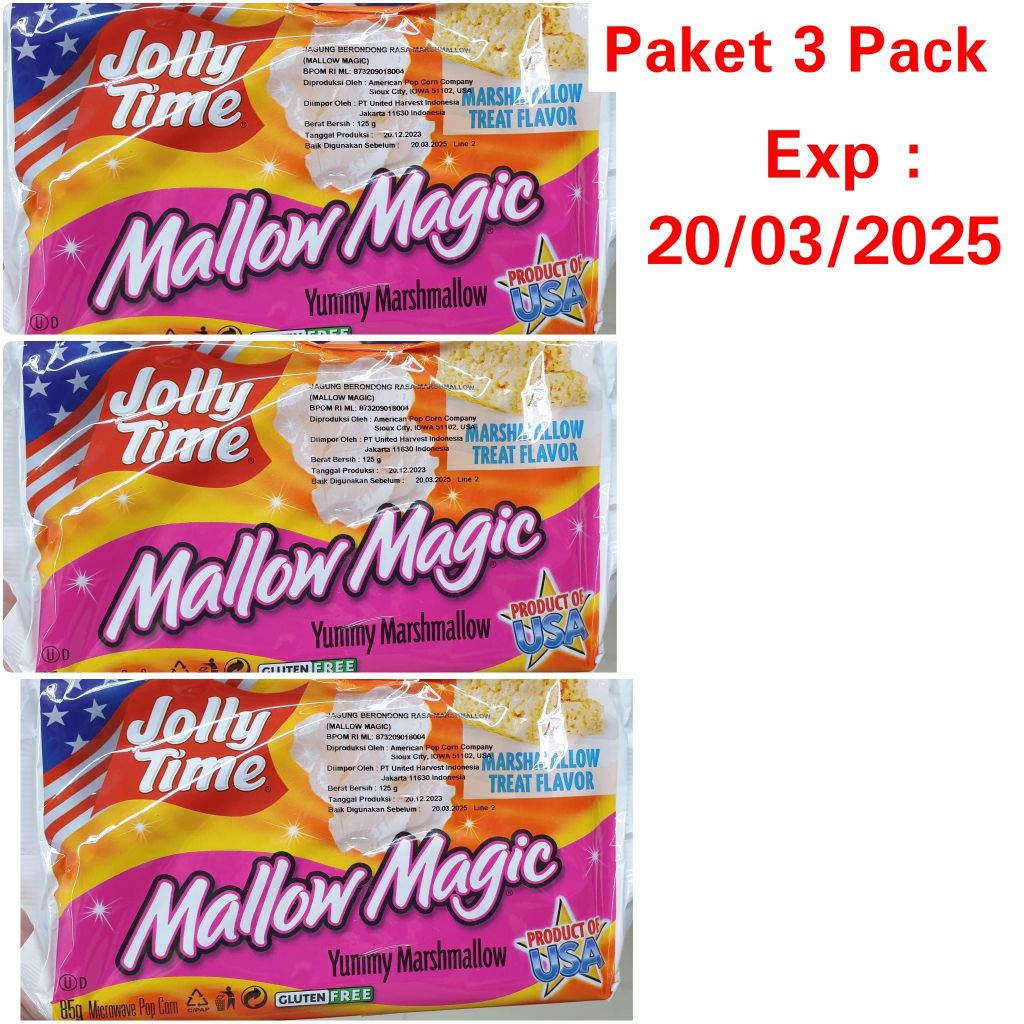 Jual PAKET 3 PACK Mallow Magic Jolly Time Microwave Popcorn + Saus ...