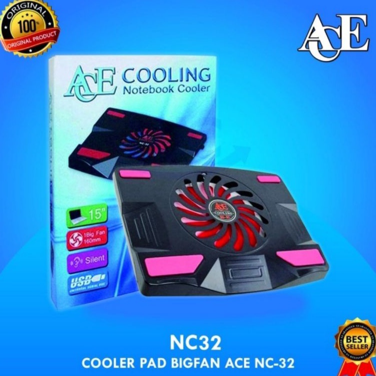 Jual Coolingpad ACE NC32 Cooling Pad Laptop NC32 Cooler Fan NC32 Kipas | Shopee Indonesia