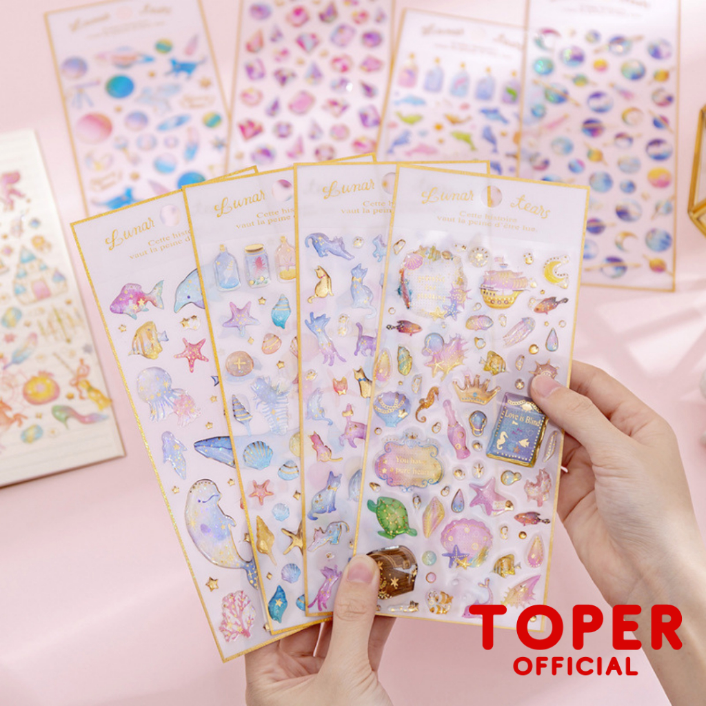 Jual TOPER Sticker Timbul 3D Glitter Magic Lucu List Gold Emas Blink ...