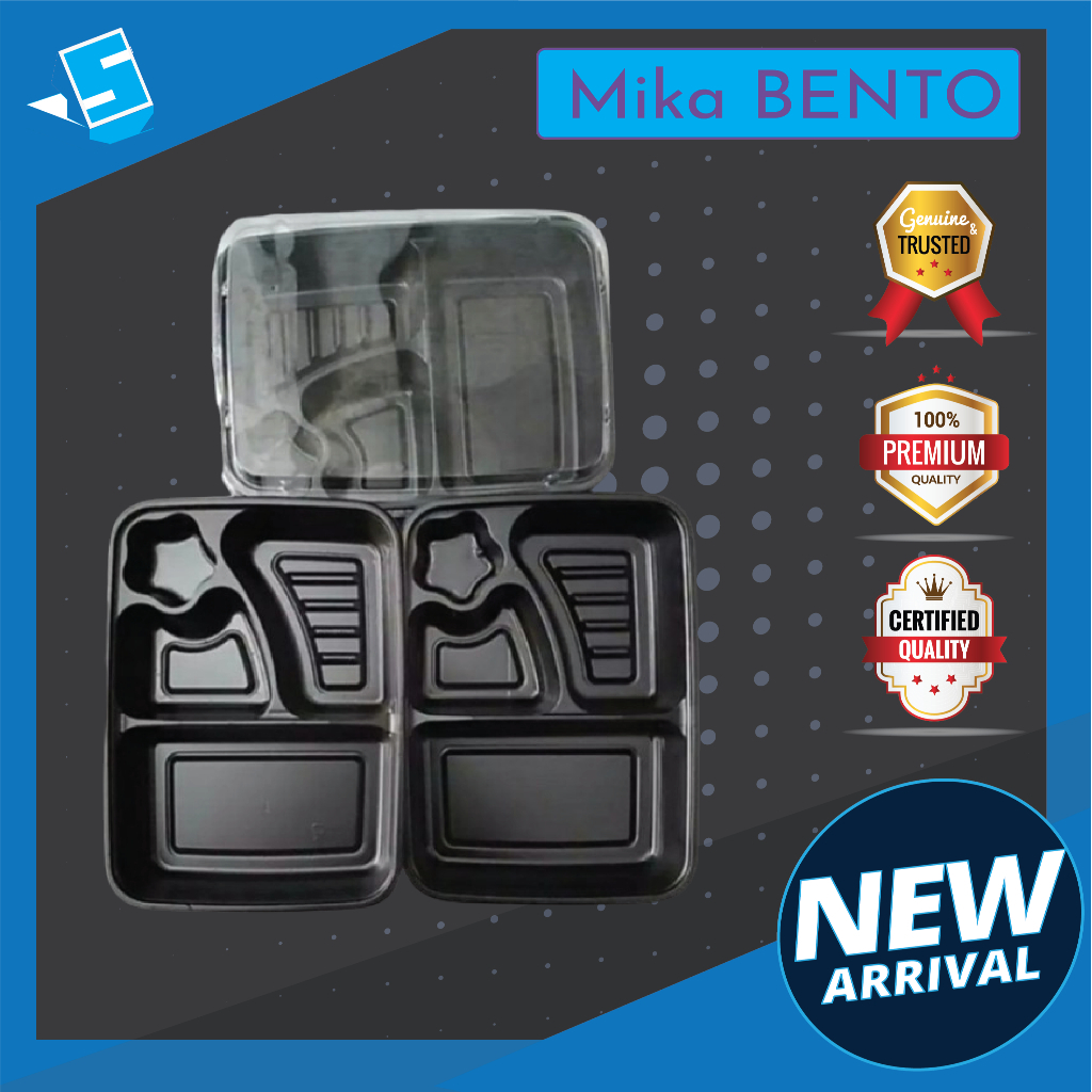 Jual Mika Bento / Mika Plastik sekat 4 / Mika Yakiniku / Mika Hitam ...