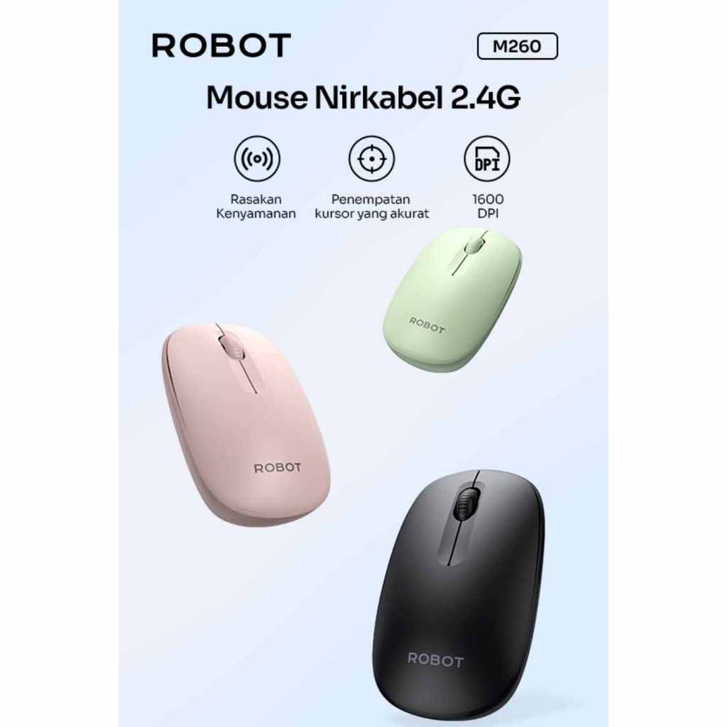 Jual ROBOT M260 mouse Wireless Optical USB Mouse 2.4G | M260 Mini ...