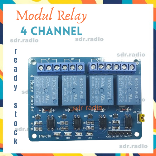 Jual RELAY 5V 4 CHANNEL Modul Relay optocoupler 4 Channel modul relay 4 ...