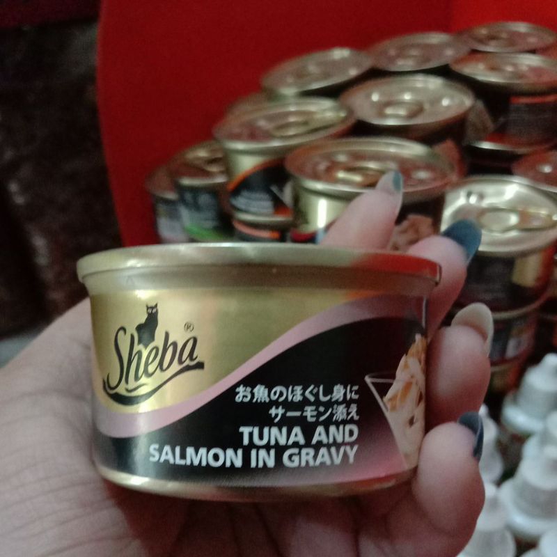 Jual Sheba Kaleng Tuna and Salmon In Gravy 85g | Shopee Indonesia