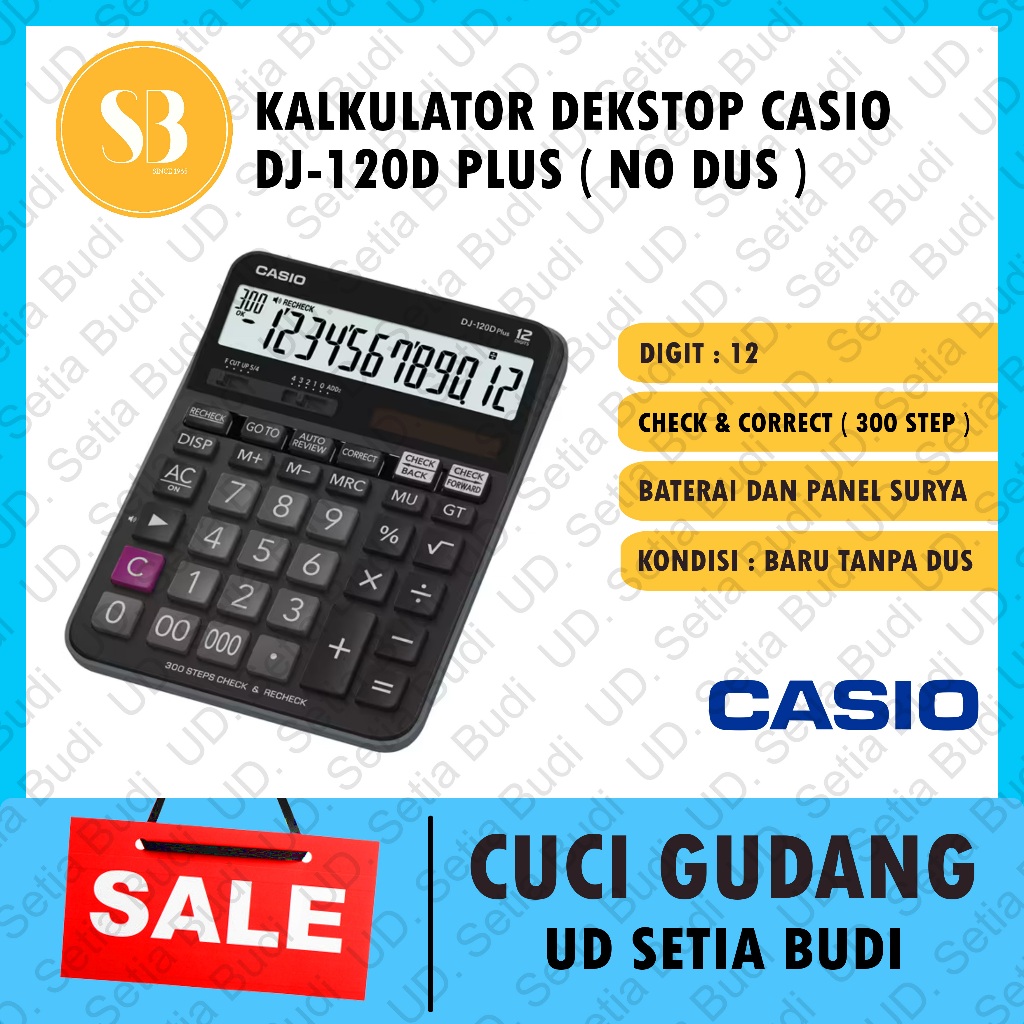 Jual Kalkulator Casio DJ-120D Plus Asli dan Baru ( TANPA DUS ) | Shopee Indonesia