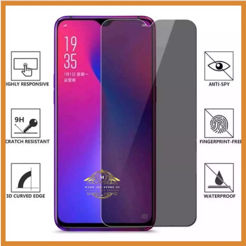 Jual Tempred Glass Anti Spy Anti Intip Privaci Oppo A52 A92 A71 A745g A93 A32 A54 5g A7 A12 A5s ...