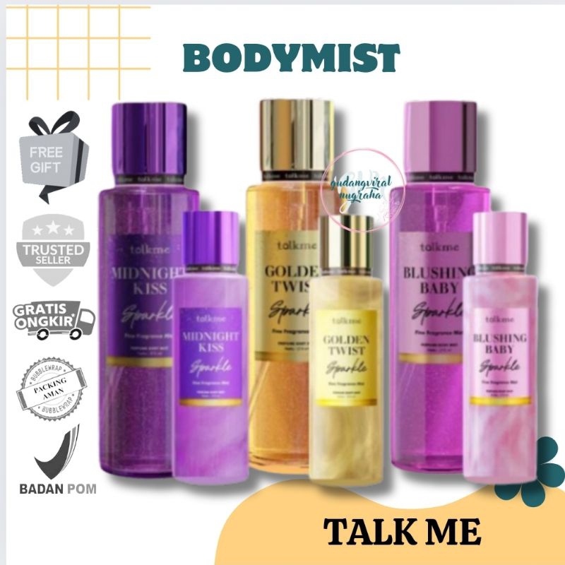 Jual ☘️GVN☘️ TALKME SPARKLE BODY MIST PARFUME MIDNIGHT KISS | BLUSHING ...