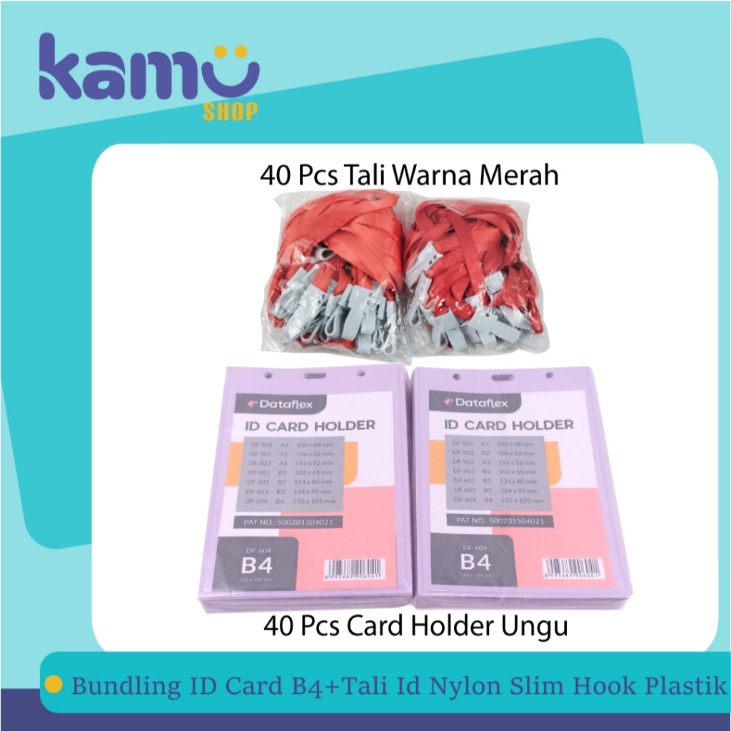 Jual Bundling 40 Pcs Id Card B4 40 Pcs Tali Id Nylon Slim Hook
