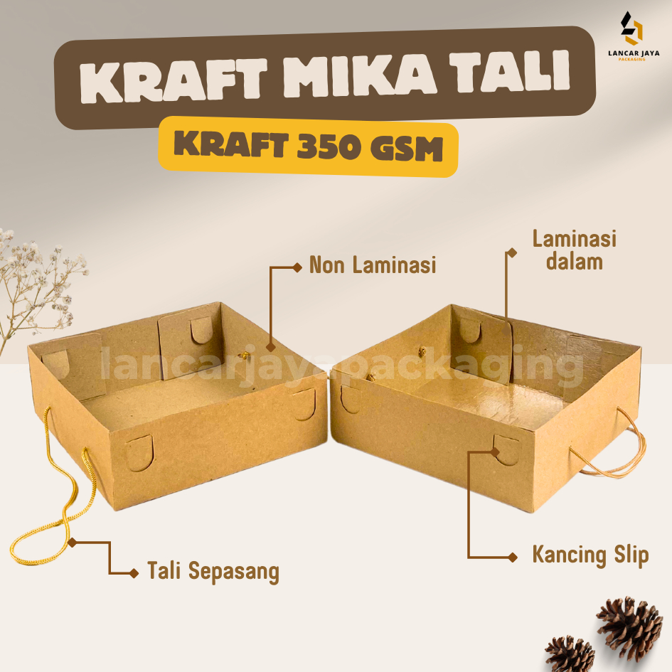 Jual Box Mika Tali Kraft Kotak Jinjing Kemasan Kue Cake Roti Rice Box ...