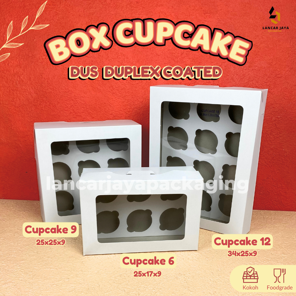 Jual Box Cupcake Kemasan Pudding Kue Cake Muffin Dus Putih Sekat Lubang ...