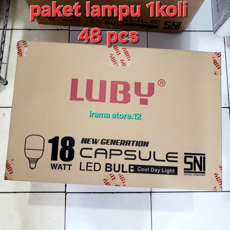 Jual Lampu LED Luby Capsule 18watt ( 1 DUS / 1 koli Isi 48 pcs ) 18W Cahaya Putih | Shopee Indonesia