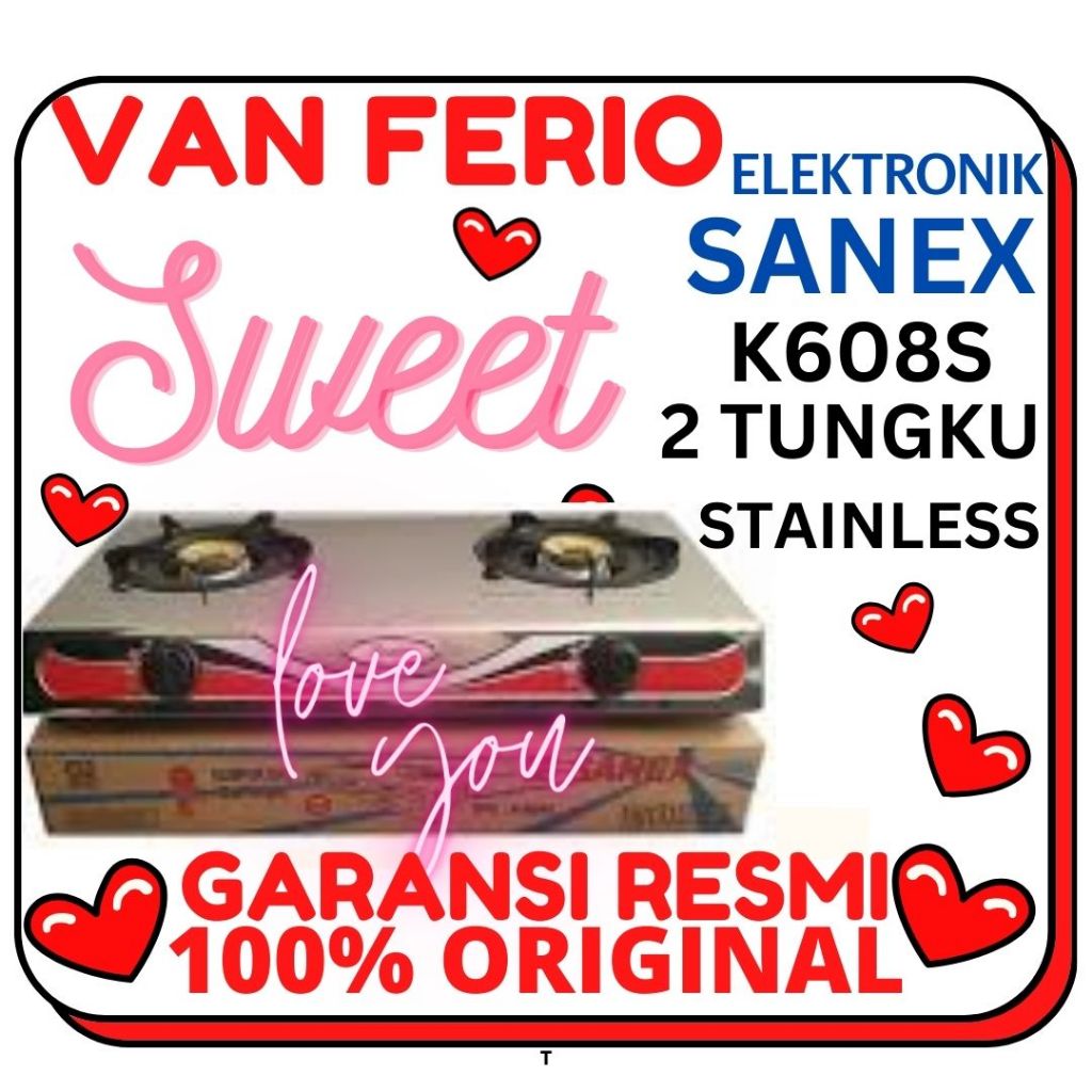 Jual SANEX KOMPOR STAINLESS STEEL K608S / K-608 S / K 608 S / K608 (2 TUNGKU) | Shopee Indonesia