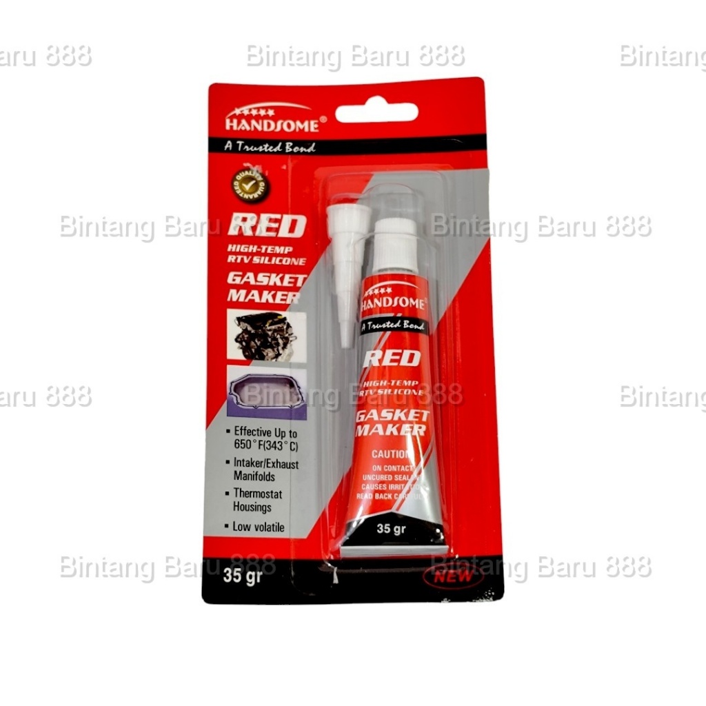 Jual LEM RED SILICONE / LEM GASKET / LEM SILICONE RED 38gr HANDSOME ...