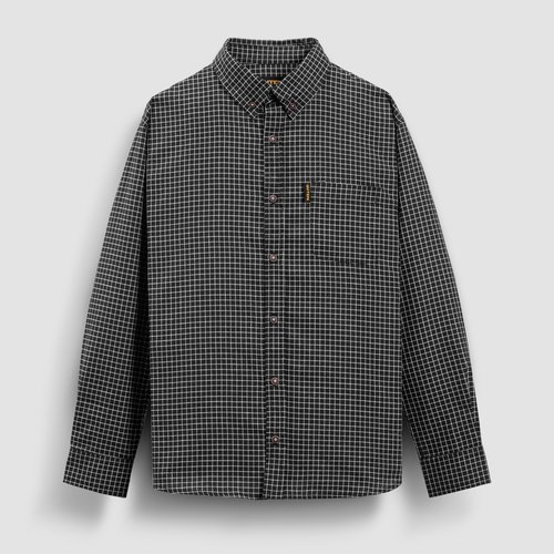 Jual Guten Inc - Kemeja Lengan Panjang Pria Hilton Black Plaid Oxford ...