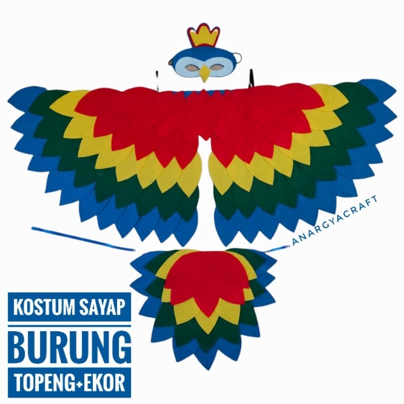 Jual kostum burung dewasa one set (sayap+ekor+topeng/bando) | Shopee ...