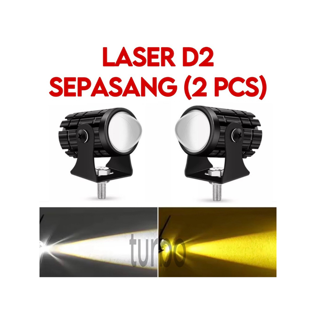 Jual TK (2 PCS) Lampu Laser D2 Lampu 2 Mode Warna Putih Kuning Lampu ...