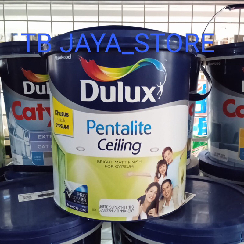 Jual DULUX PENTALITE CEILING PUTIH WHITE CAT KHUSUS PLAFON GYPSUM 5KG ...