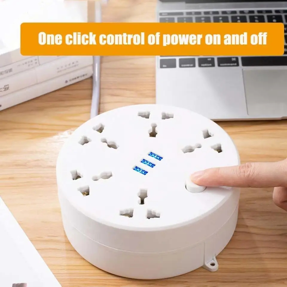 Jual Circle Port 5 Port 3 USB Stop Kontak Colokan Kabel Sambungan Kabel ...