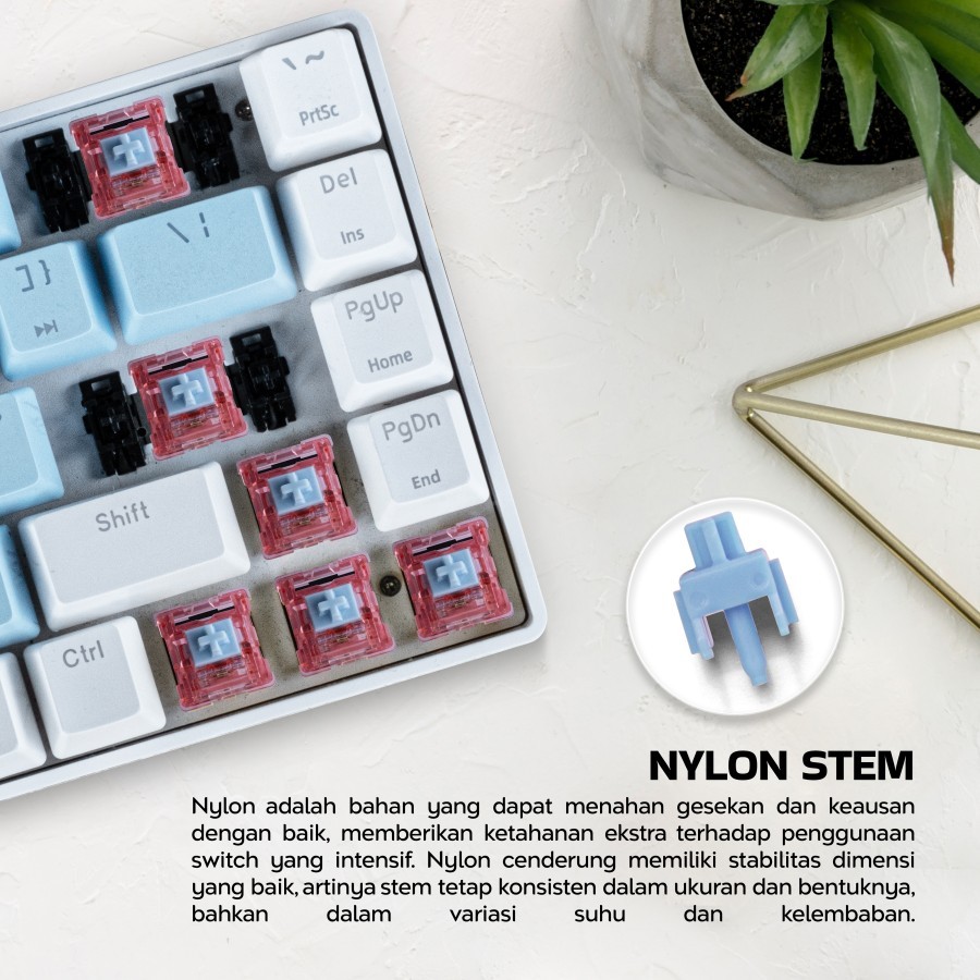 Jual Switch DA x AJAZZ 3 Pin Plate Mount 48g Linear Mechanical Keyboard ...