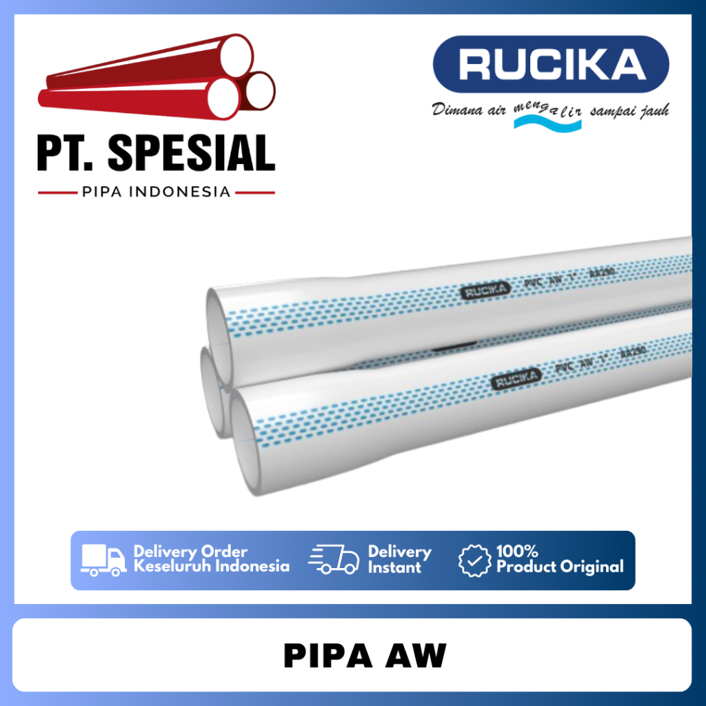 Jual Pipa PVC AW Standard Rucika 2 inch Pipa PVC Rucika - 04 | Shopee Indonesia