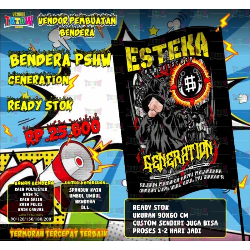 Jual BENDERA PSHW READY STOK DAN CUSTOM ( ESTEKA ) | Shopee Indonesia