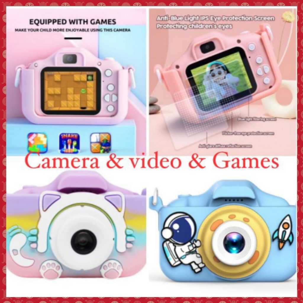 Jual Kamera Anak Mini Digital For Kids Ada Games Foto Video 1080p Layar ...