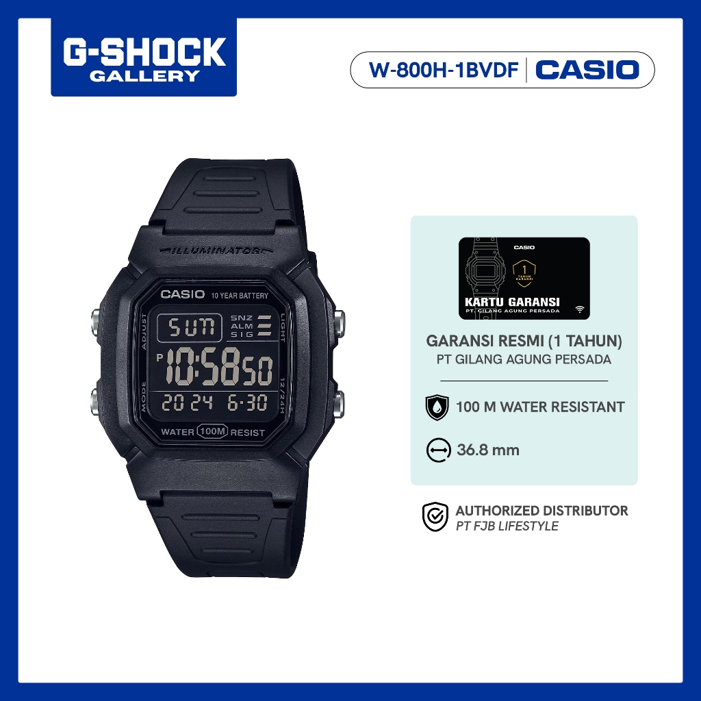 Jual Jam Tangan Pria Casio W-800H-1BVDF Digital | Shopee Indonesia