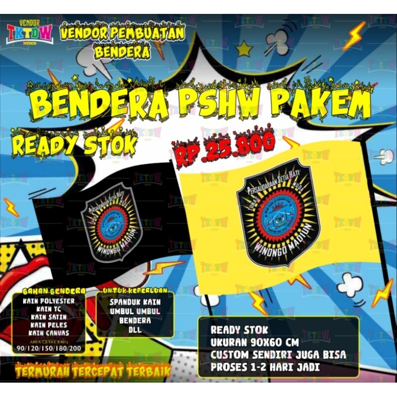Jual BENDERA PSHW READY STOK DAN CUSTOM ( LOGO PAKEM ) | Shopee Indonesia
