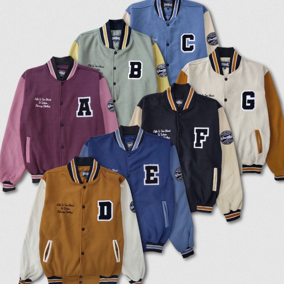 Jual KODE M85E Jaket Baseball Varsity HURUF INISIAL BISA DIGANTI PILIH ...