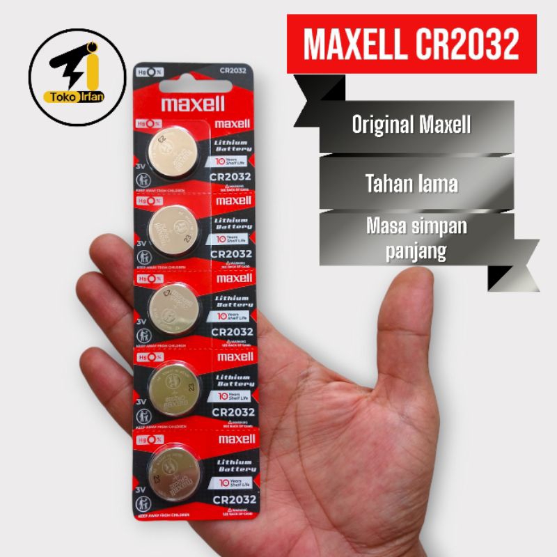 Jual BATERAI MAXELL CR2032 ORIGINAL LITHIUM BATTERY 3 VOLT CR 2032 ASLI ORI | Shopee Indonesia