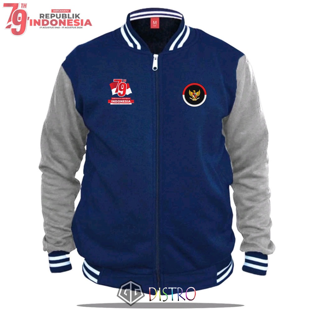 Jual Bayar Di Tempat - Jacket Varsity Garuda Bulat02 79 Kemerdekaan ...
