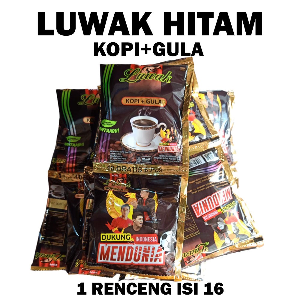 Jual KOPI LUWAK HITAM + GULA RENTENG ISI 10 GRATIS 6 PCS | Shopee Indonesia