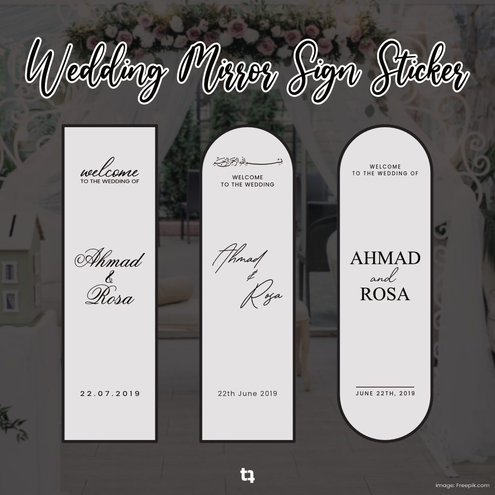 Jual Stiker Welcome Sign Wedding Mirror | Sticker kaca Wedding Sign ...
